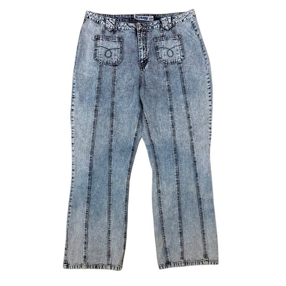 Plugg | Jeans | Plugg 2w Acid Wash Wide Leg Jeans Y2k Pocket Detail ...